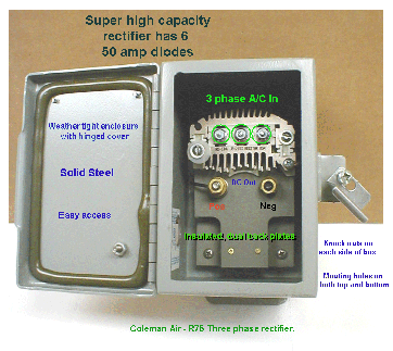 Coleman Air 75 Amp - Three (3) Phase AC to DC Rectifier & Enclosure R75